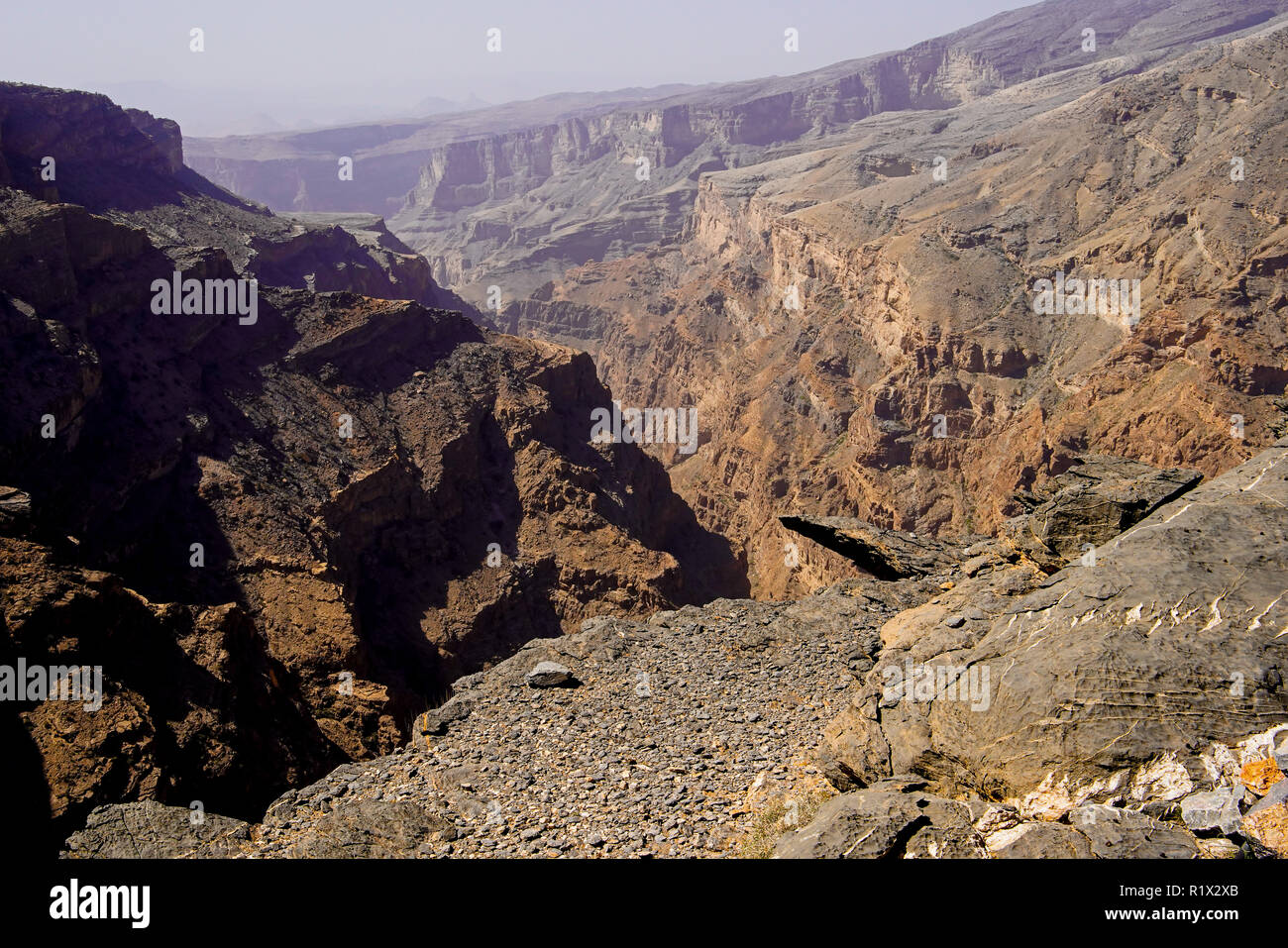 Elevated view of Jebel Akhar. The Jebel Akhar (Al Jabal Al Akhdar) is ...