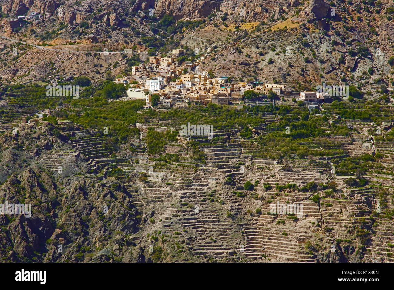 Hillside Village. View from Anantara Al Jabal Akhdar Resort. Located in ...