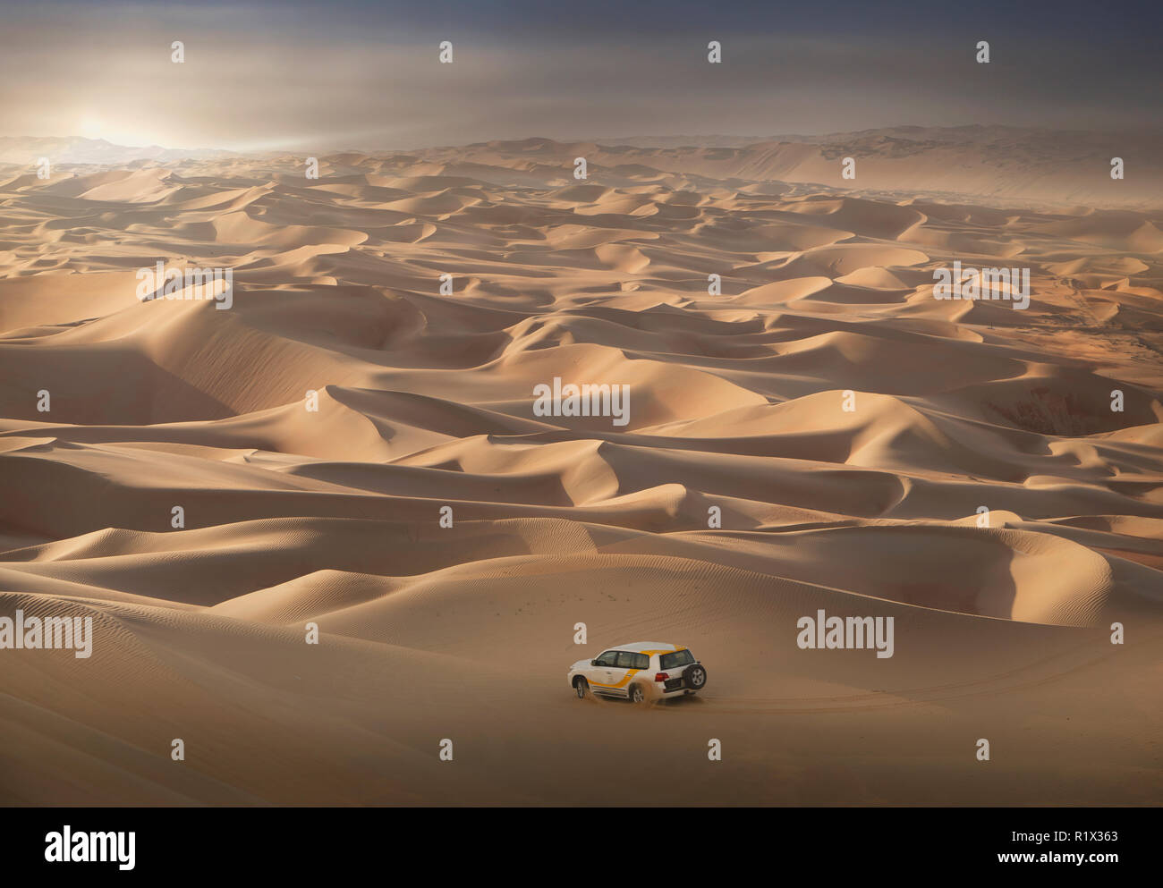 In the dunes of the Empty Quarter Desert, on the border between Abu ...