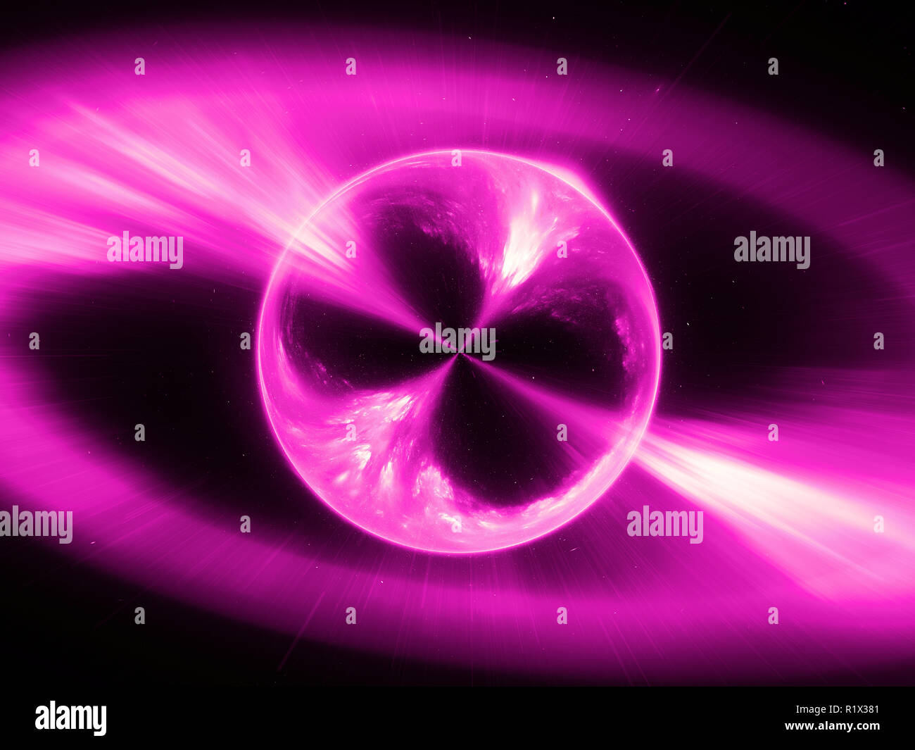 Pink glowing supermassive mysterios object in space gamma ray burst ...