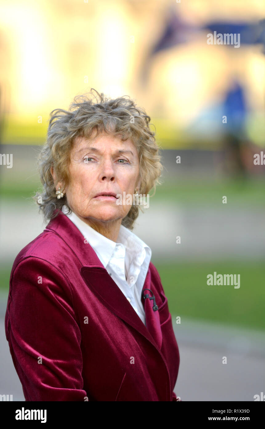 Kate Hoey MP (Labour: Vauxhall) being interviewed on College Green ...