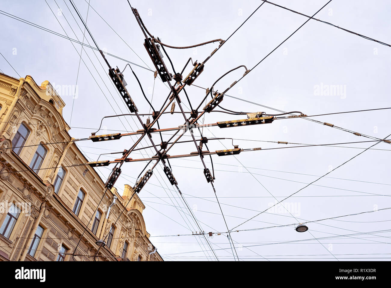 Wires in St Petersburg, in Russia Stock Photo - Alamy