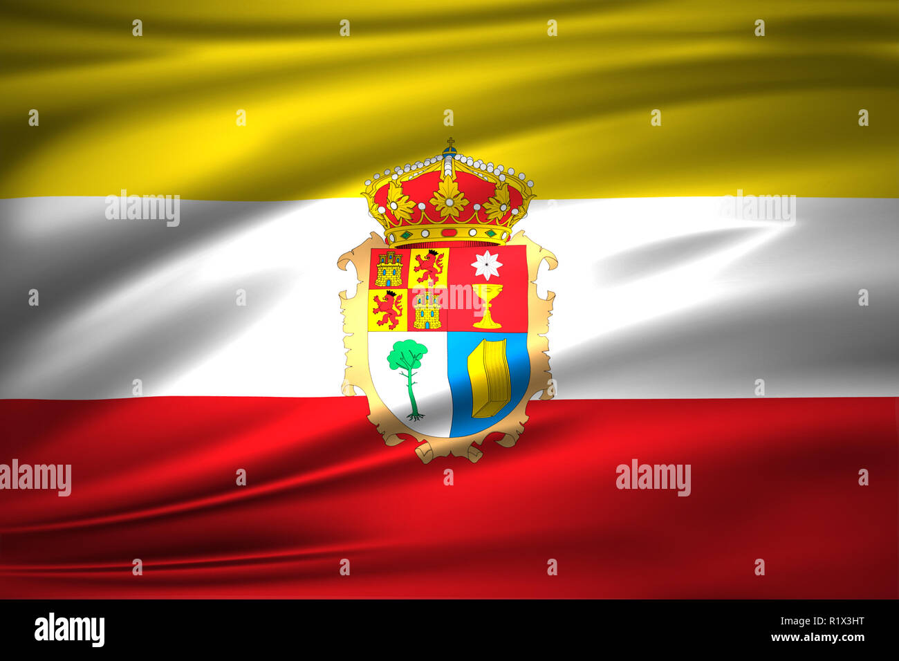 Cuenca 3D waving flag illustration. Texture can be used as background ...