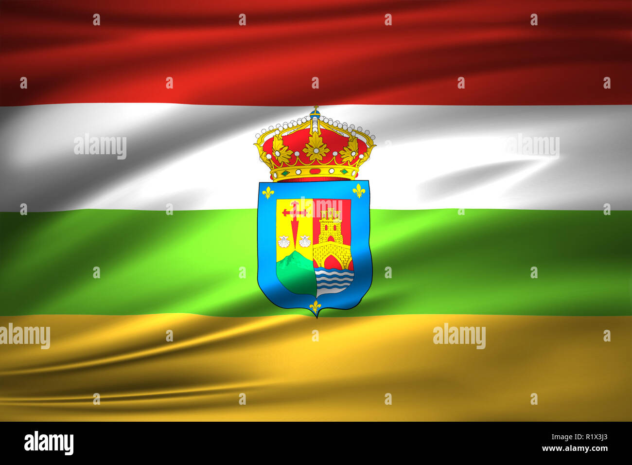 La Rioja 3D waving flag illustration. Texture can be used as background ...