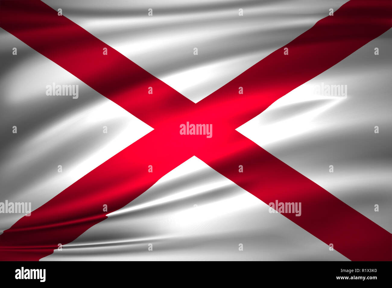 Alabama 3D waving flag illustration. Texture can be used as background ...