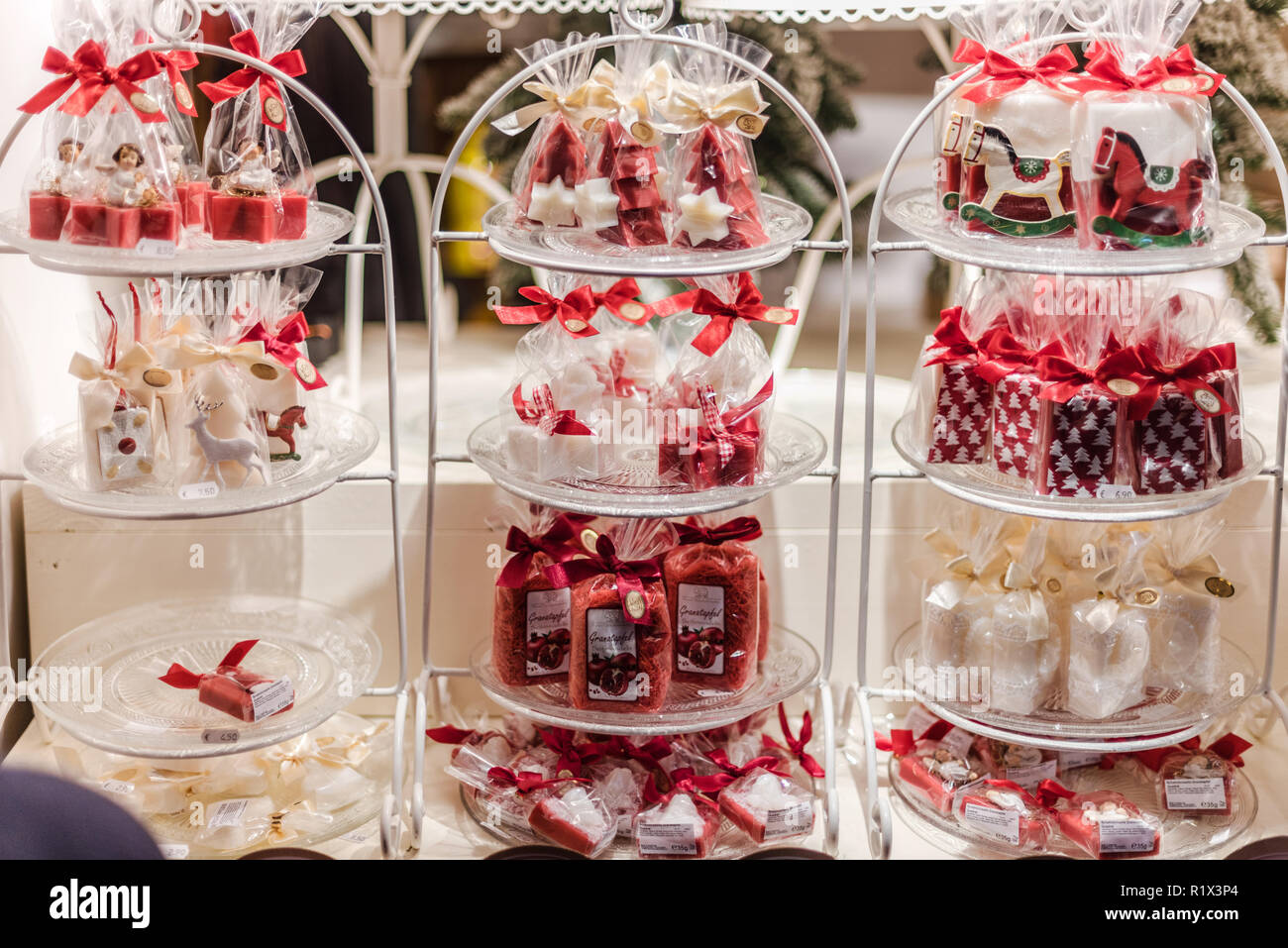 Christmas Market Candy Kiosk Details Stock Photo - Alamy