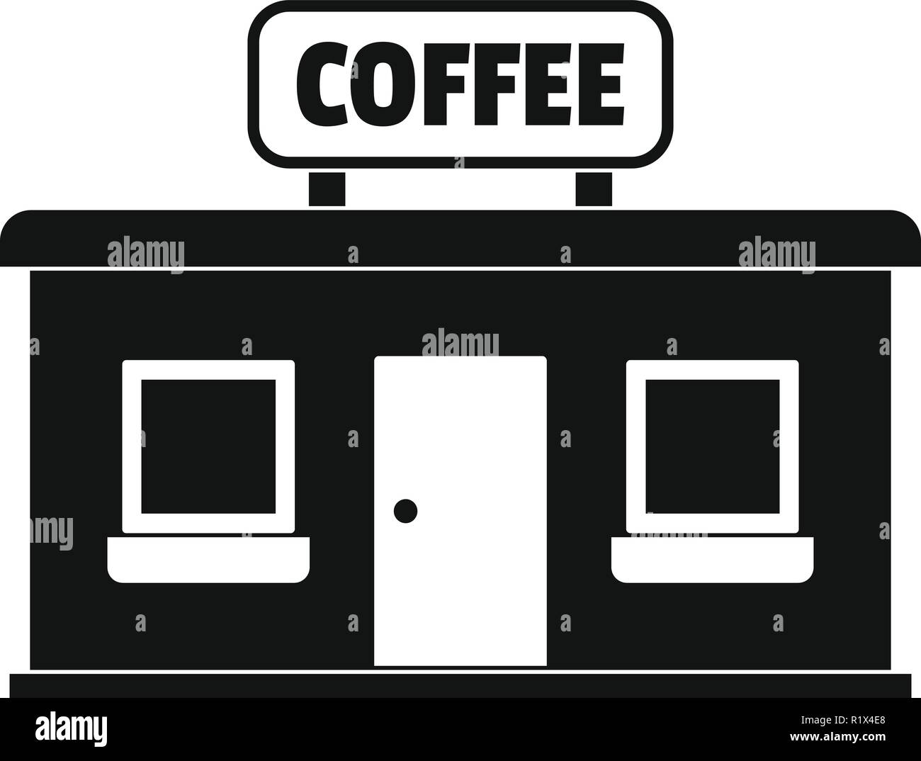 Coffee shop icon. Simple illustration of coffee shop vector icon for ...