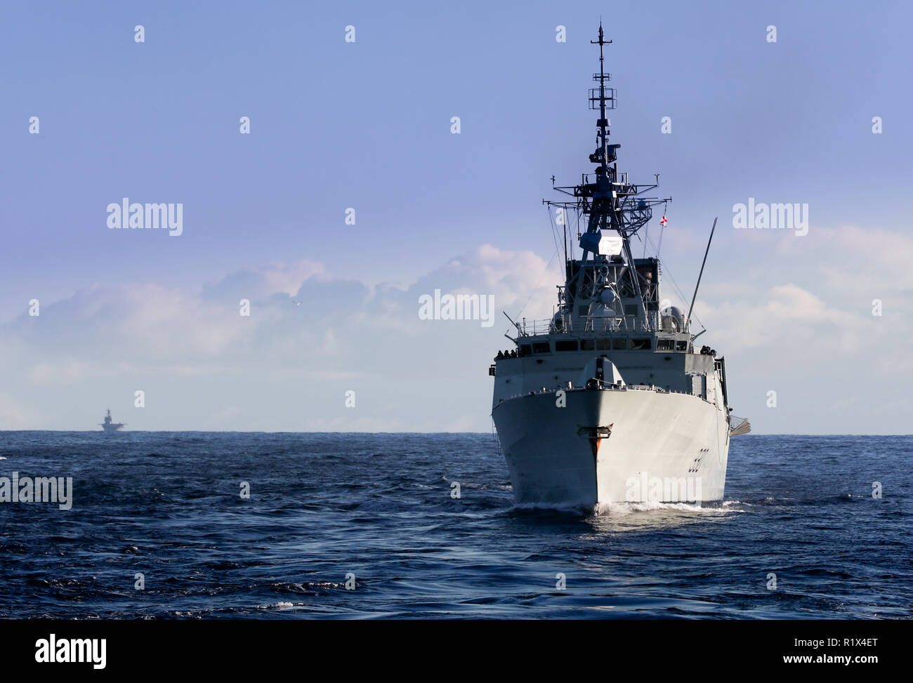 The Canadian frigate HMCS Halifax in the north Atlantic Stock Photo - Alamy