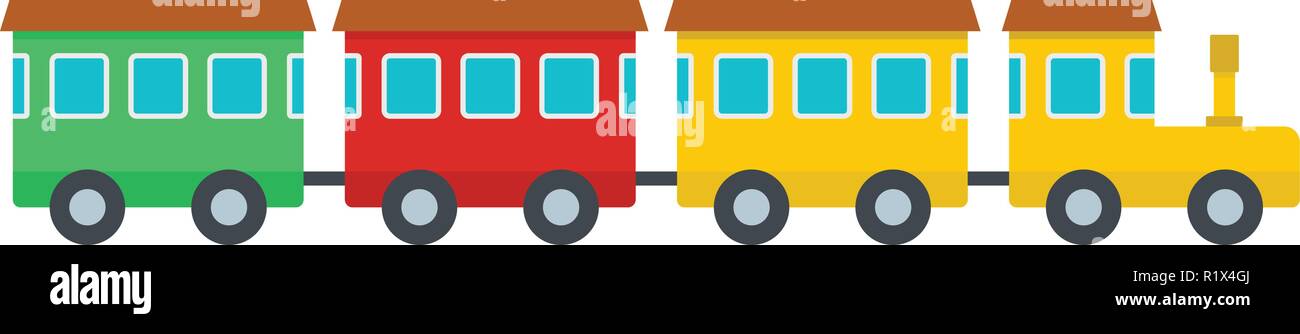 Children train icon. Flat illustration of children train vector icon ...