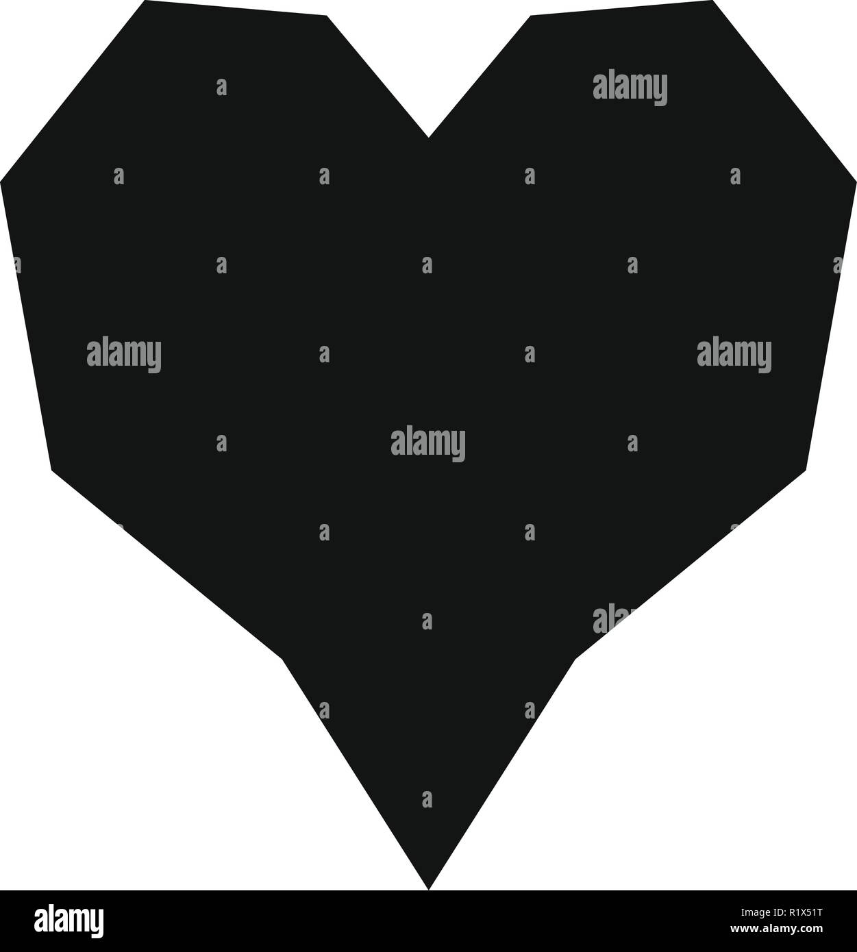 Angular heart icon. Simple illustration of angular heart vector icon ...