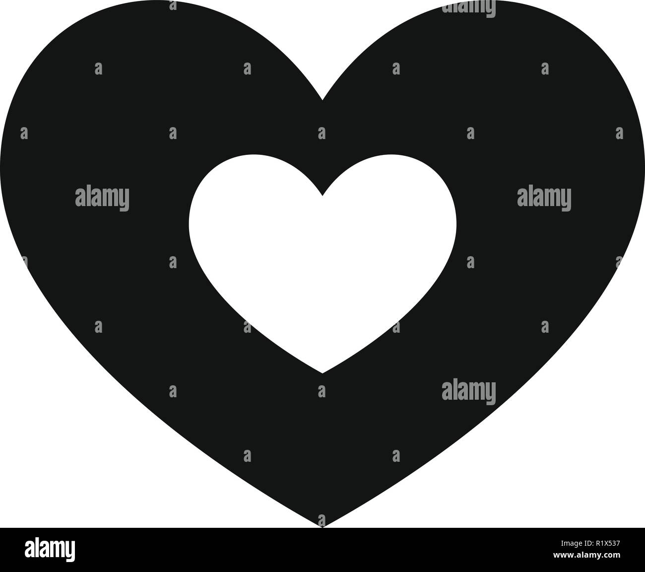 Double heart icon. Simple illustration of double heart vector icon for ...