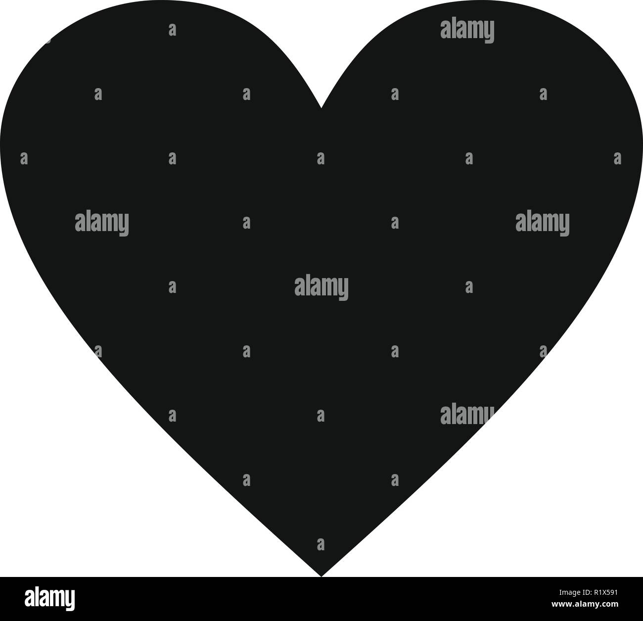 Dull heart icon. Simple illustration of dull heart vector icon for web ...