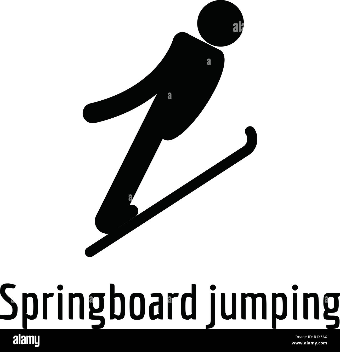 Springboard jumping icon. Simple illustration of springboard jumping ...