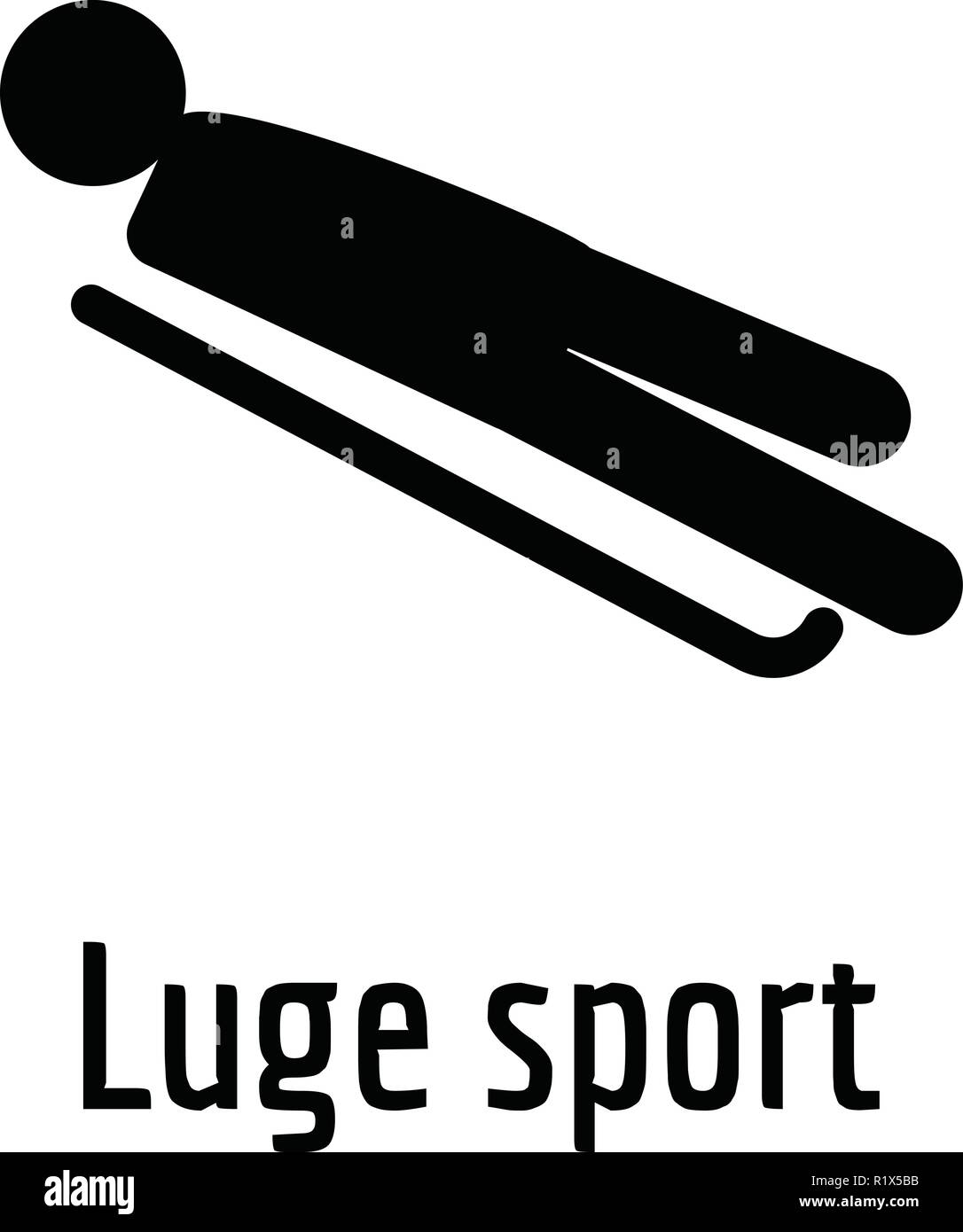 Luge sport icon. Simple illustration of luge sport vector icon for web ...
