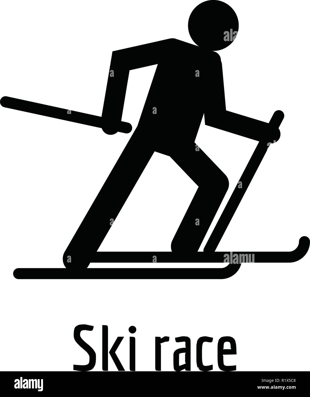 Ski race icon. Simple illustration ofski race vector icon for web Stock ...