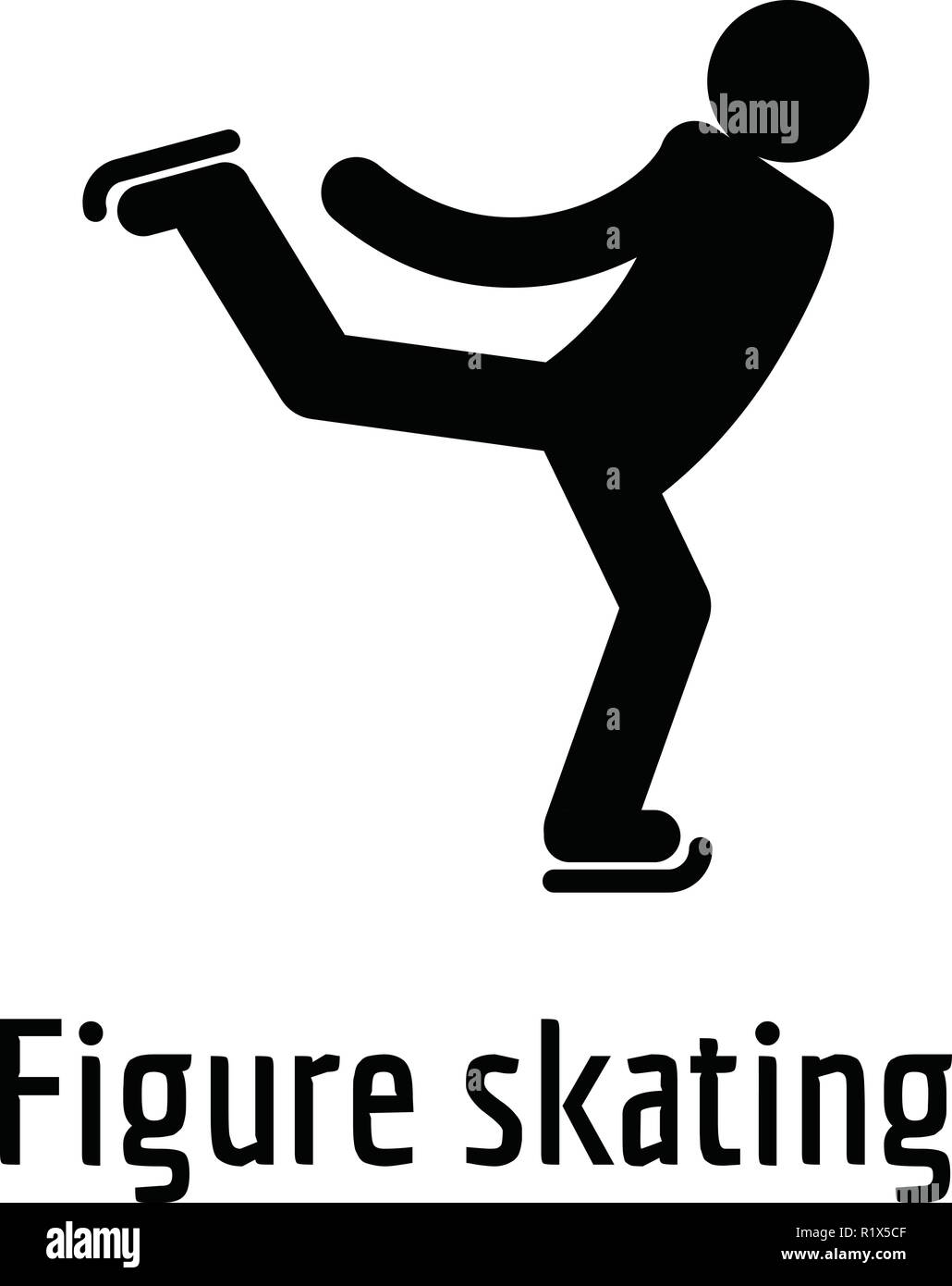 Figure skating icon. Simple illustration of figure skating vector icon ...