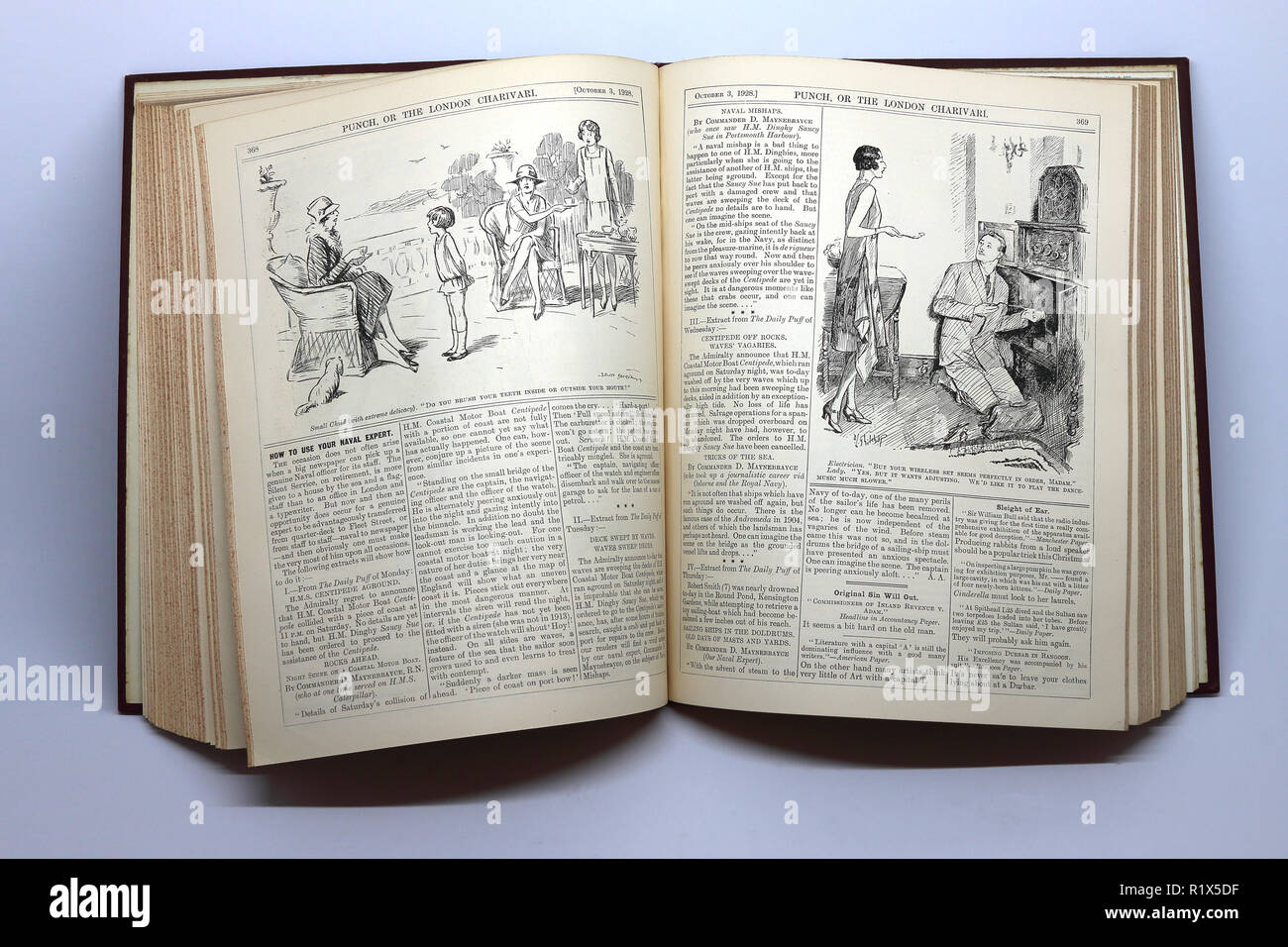 Punch Cartoon 1928 - two page spread Stock Photo - Alamy