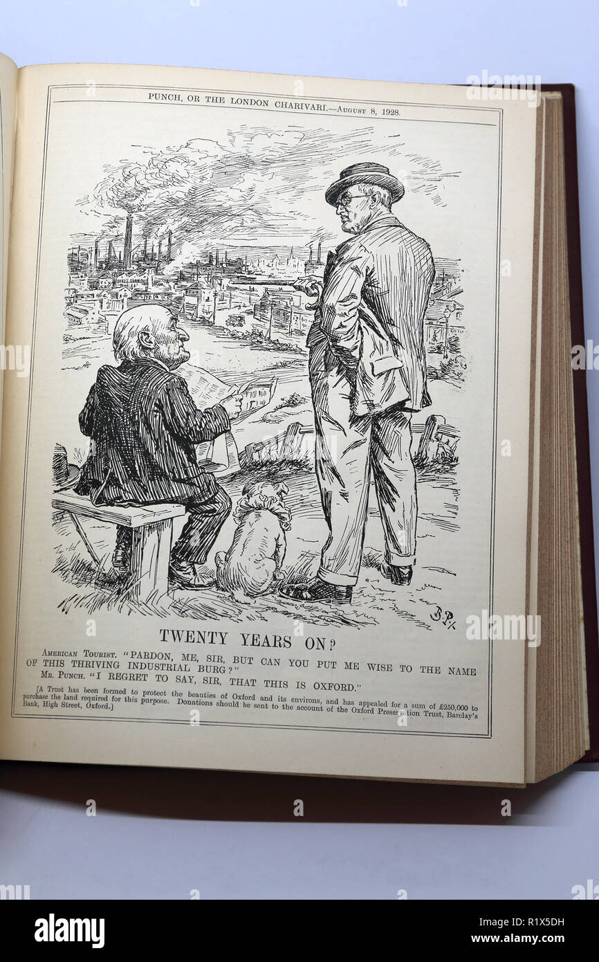Punch Cartoon 1928 - single cartoon full page Stock Photo - Alamy
