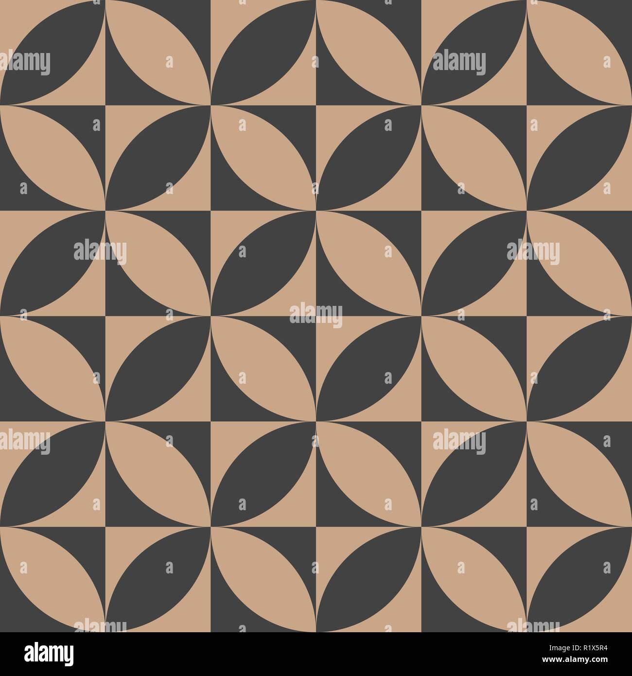 Vector damask seamless retro pattern background round curve cross geometry kaleidoscope. Elegant ...