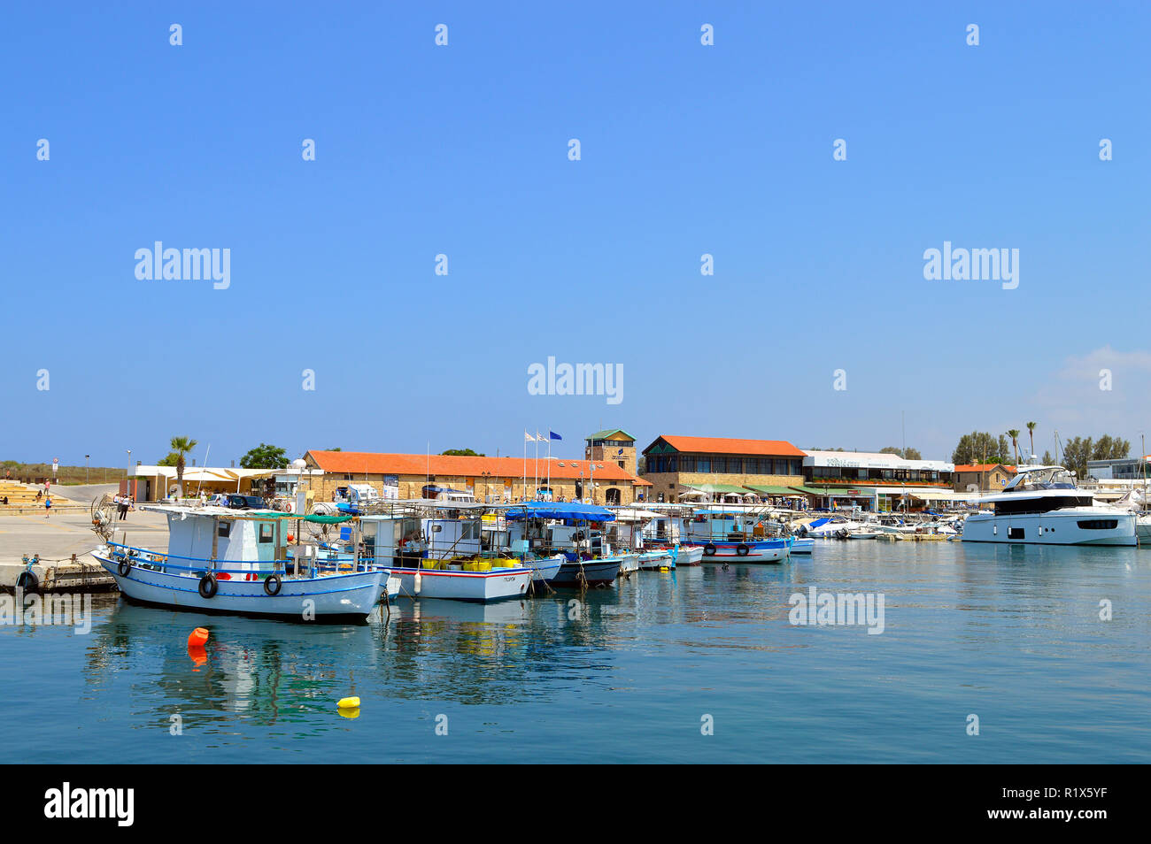Tourist boats in Paphos harbour a tourist resort in Cyprus Stock Photo ...