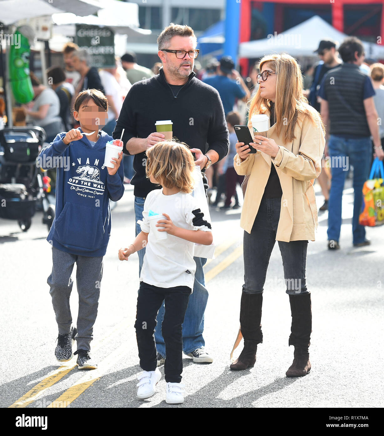 Selma Blair and son Arthur Bleick have a playdate at the farmers market ...