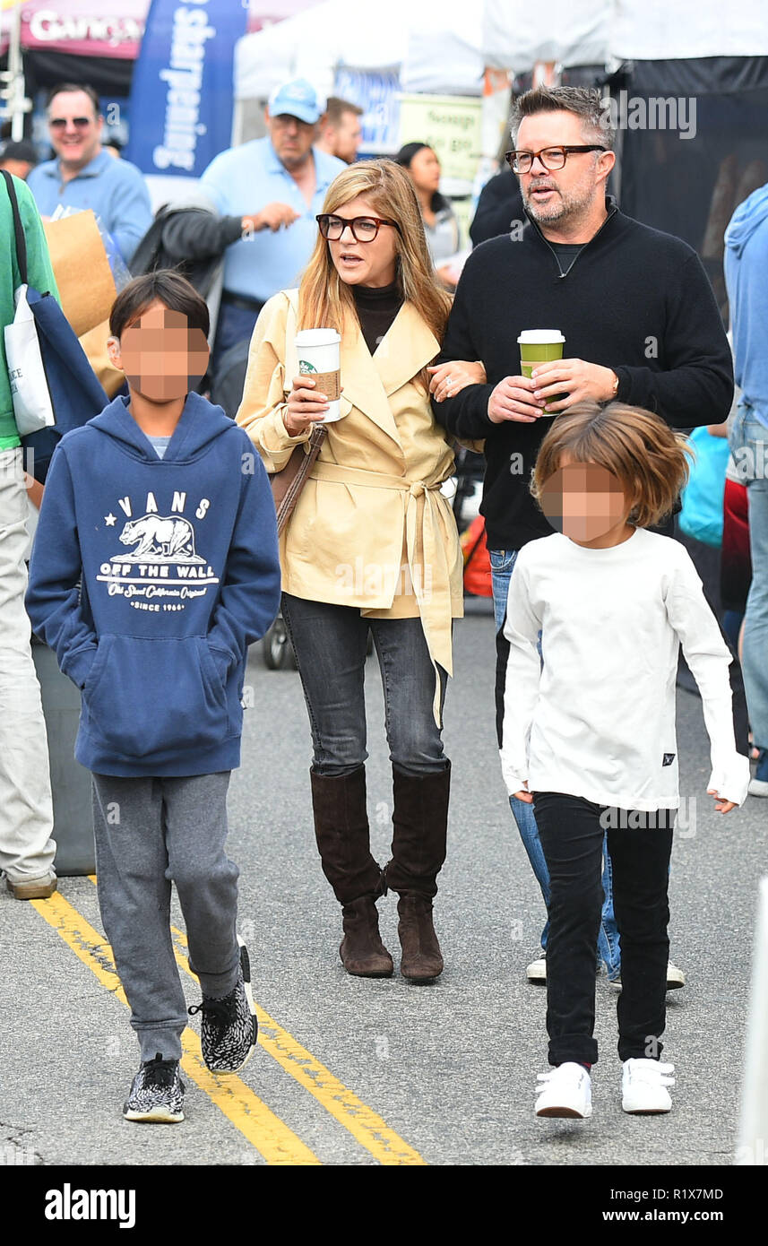 Selma Blair and son Arthur Bleick have a playdate at the farmers market ...