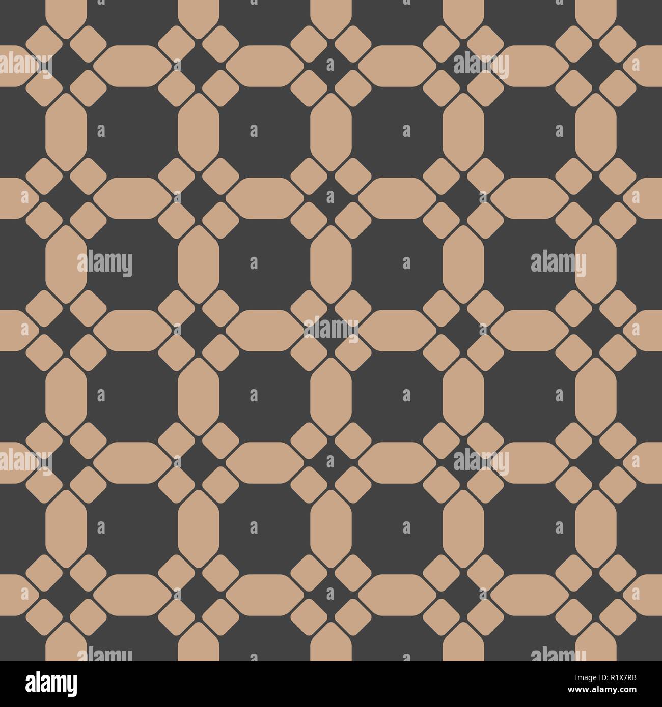 Vector damask seamless retro pattern background polygon round curve ...