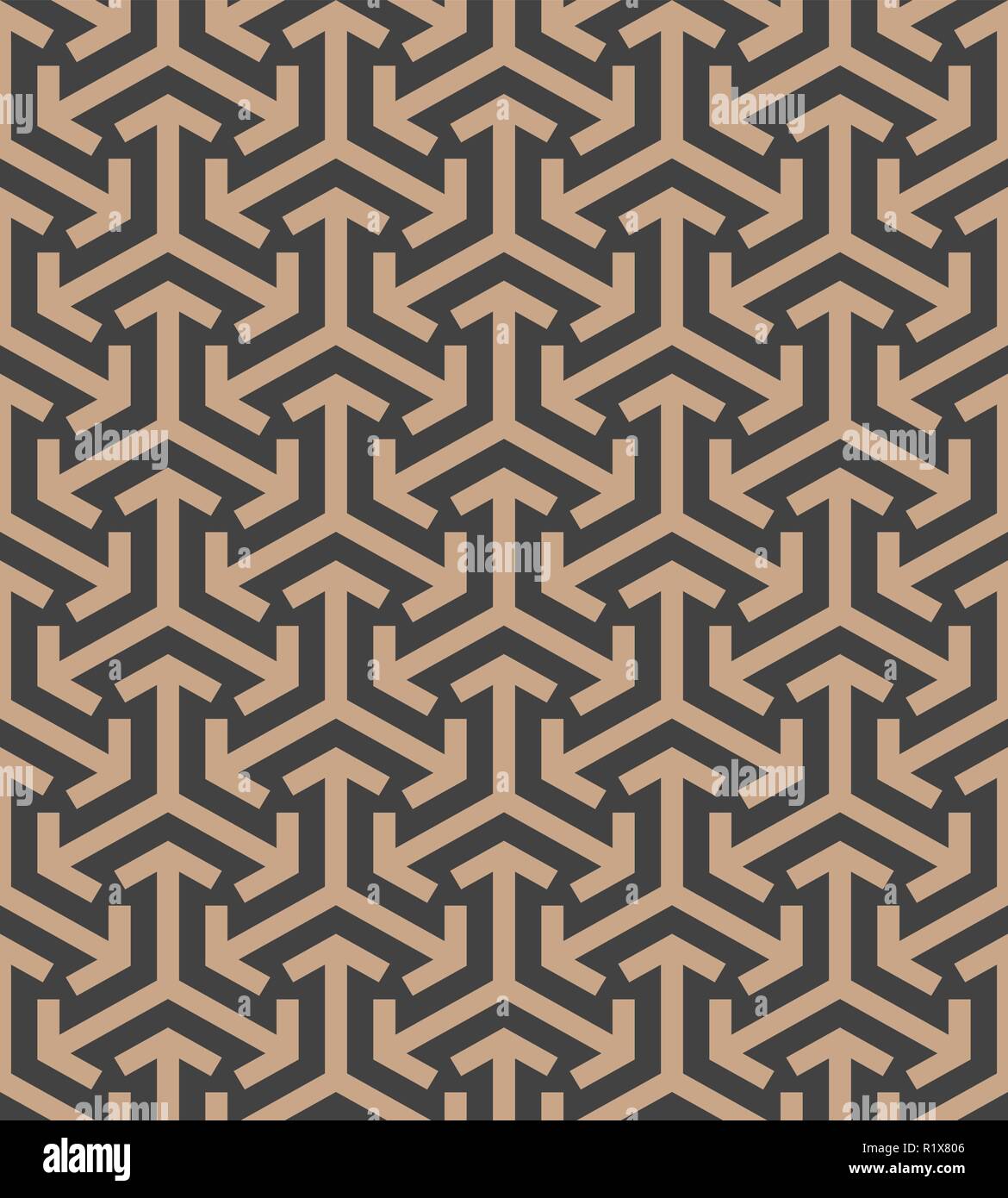 Vector damask seamless retro pattern background geometry triangle cross ...