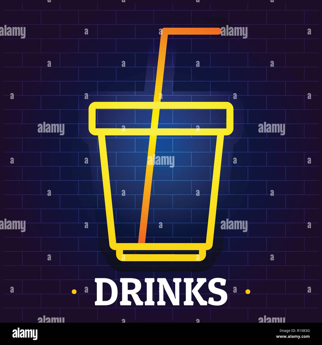 Drinks signboard logo. Flat illustration of drinks signboard vector ...