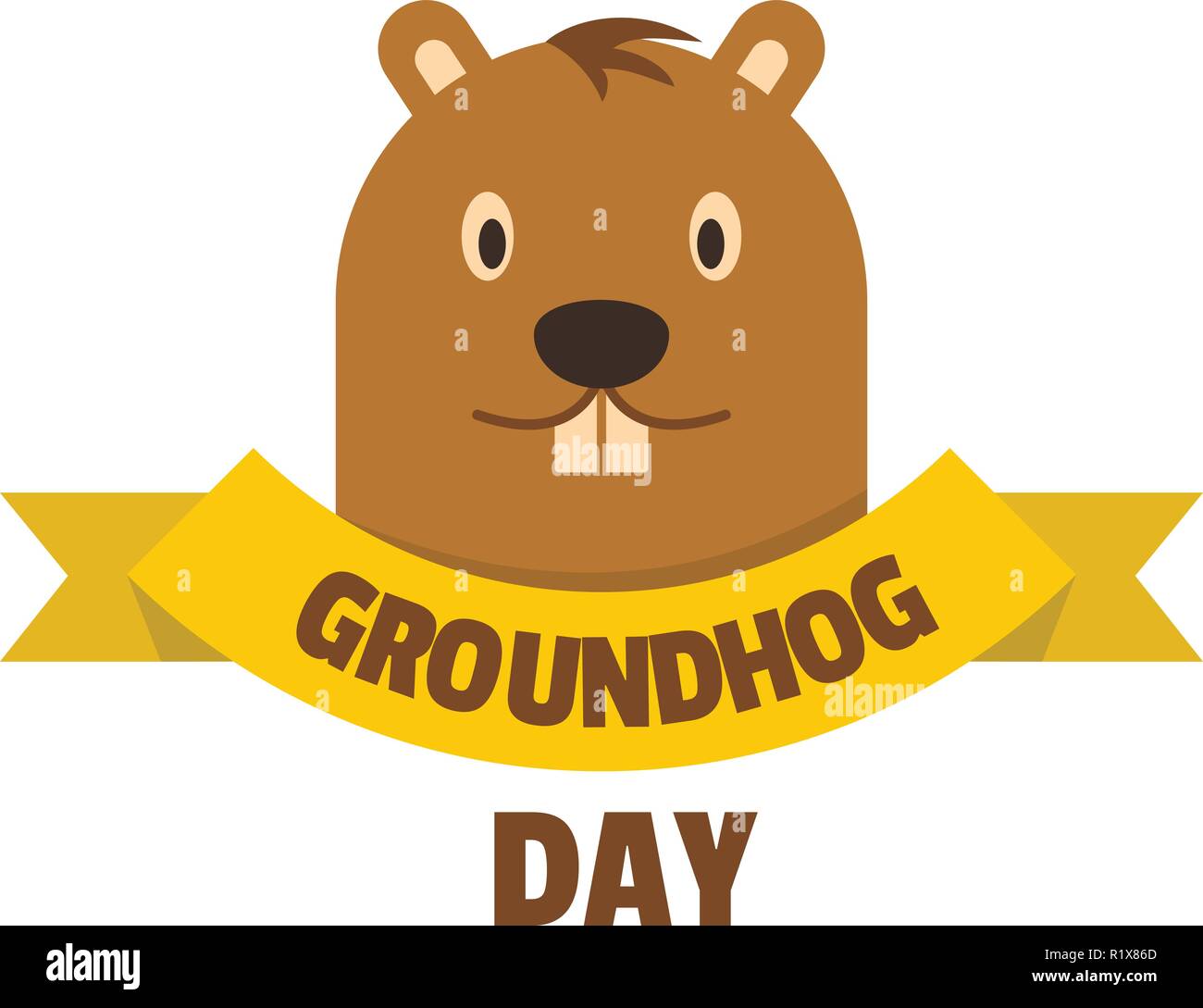 Groundhog day icon. Flat illustration of groundhog day vector icon for ...