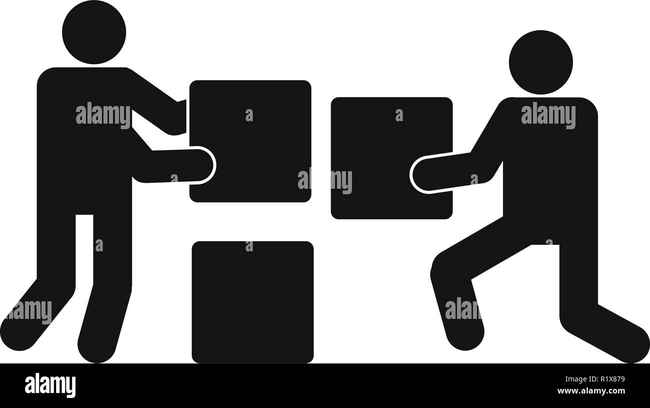 Building teamwork icon. Simple illustration of building teamwork vector ...