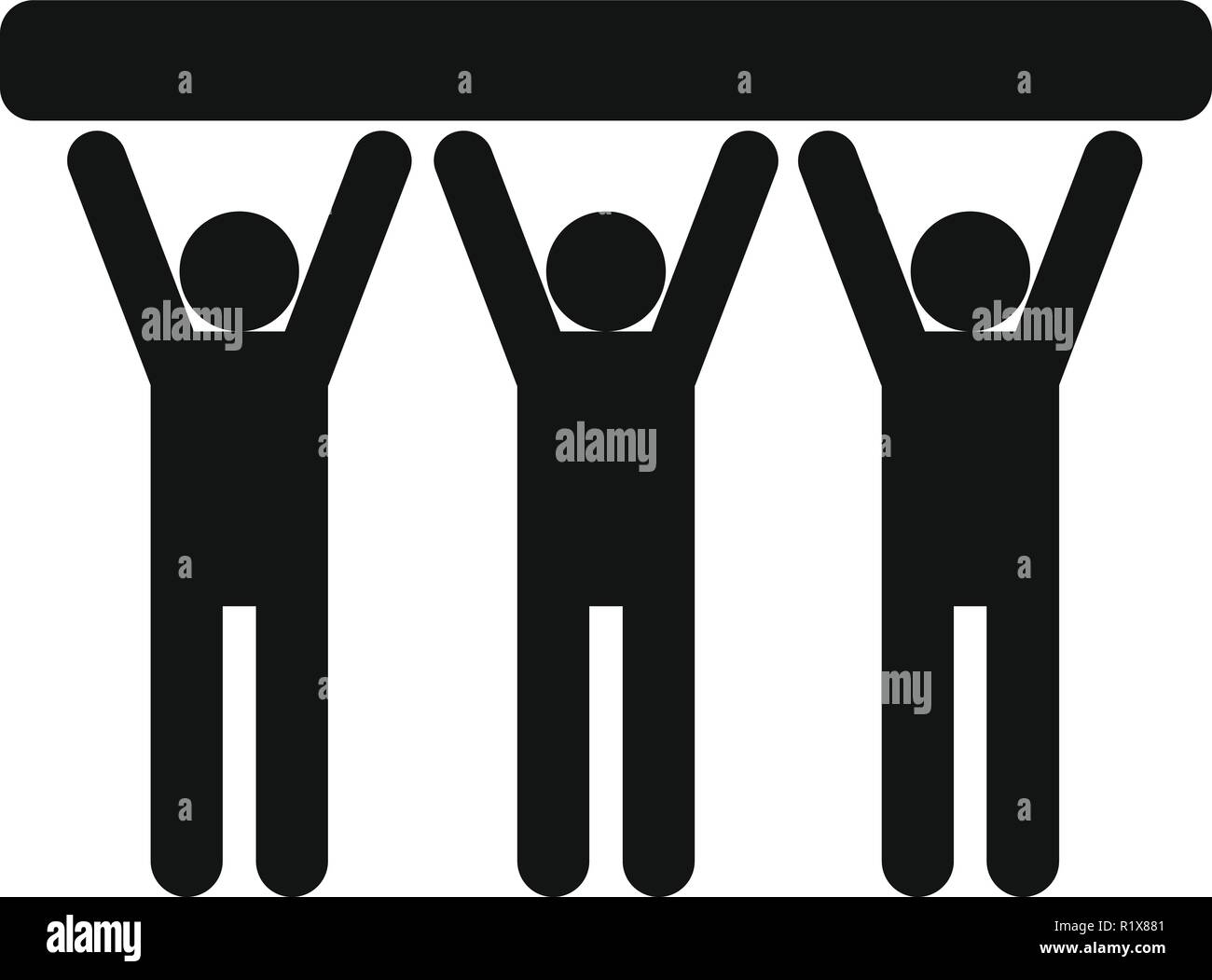 Strong teamwork icon. Simple illustration of strong teamwork vector ...