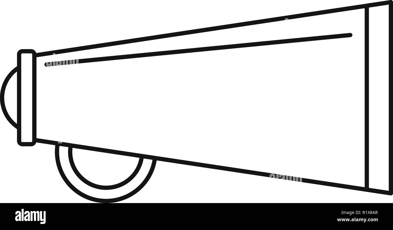 Bullhorn icon. Outline illustration of bullhorn vector icon for web ...