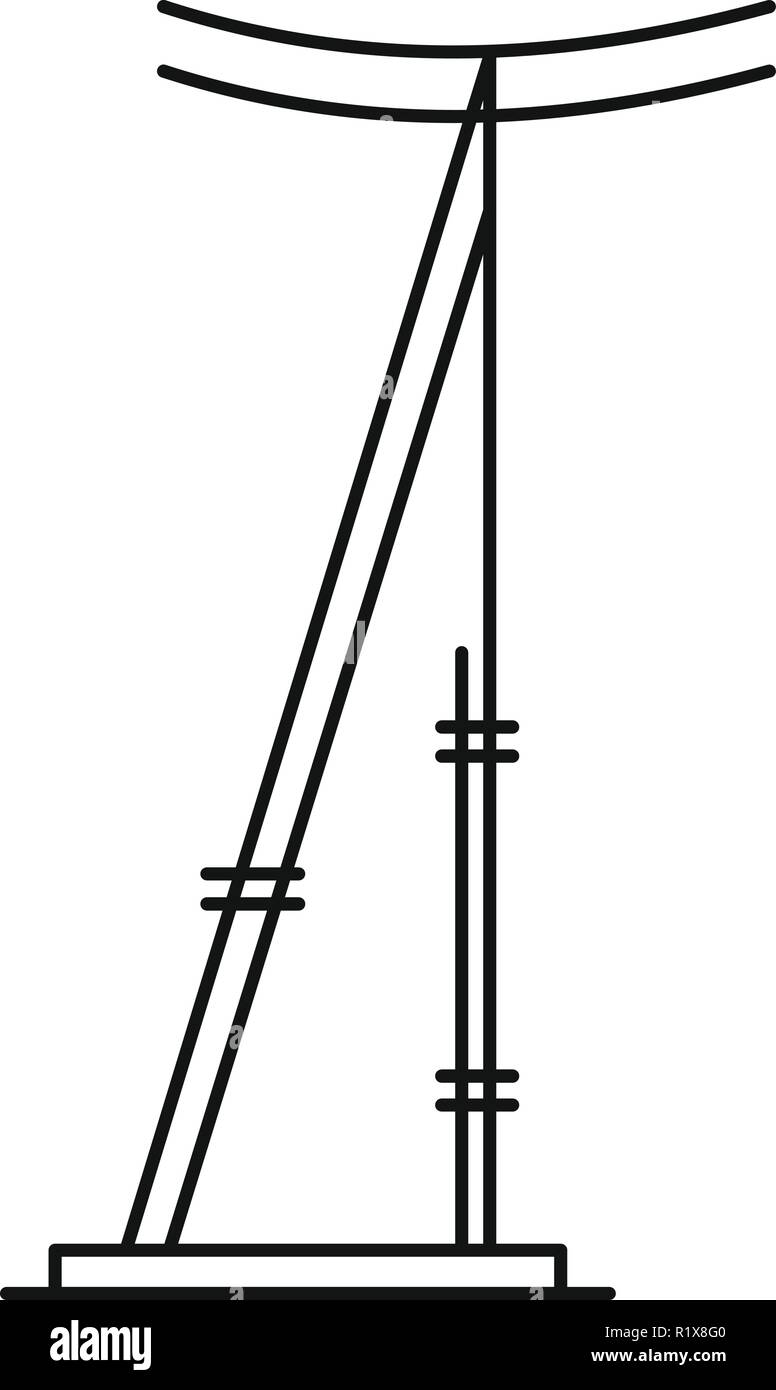 Telegraph pole icon. Outline illustration of telegraph electric pole ...