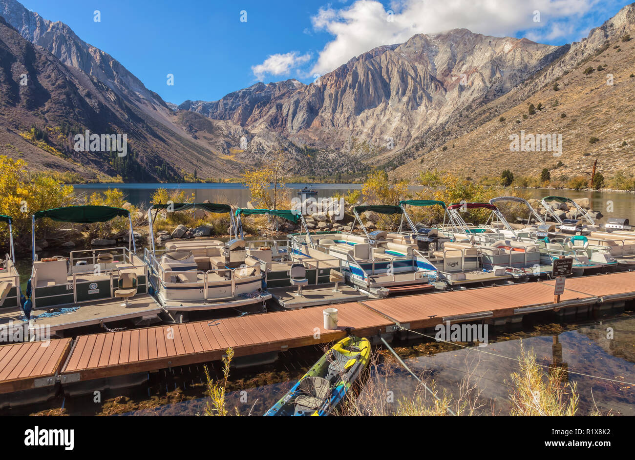 Recreational boat for fishing at Convict Lake, CA, USA Stock Photo - Alamy