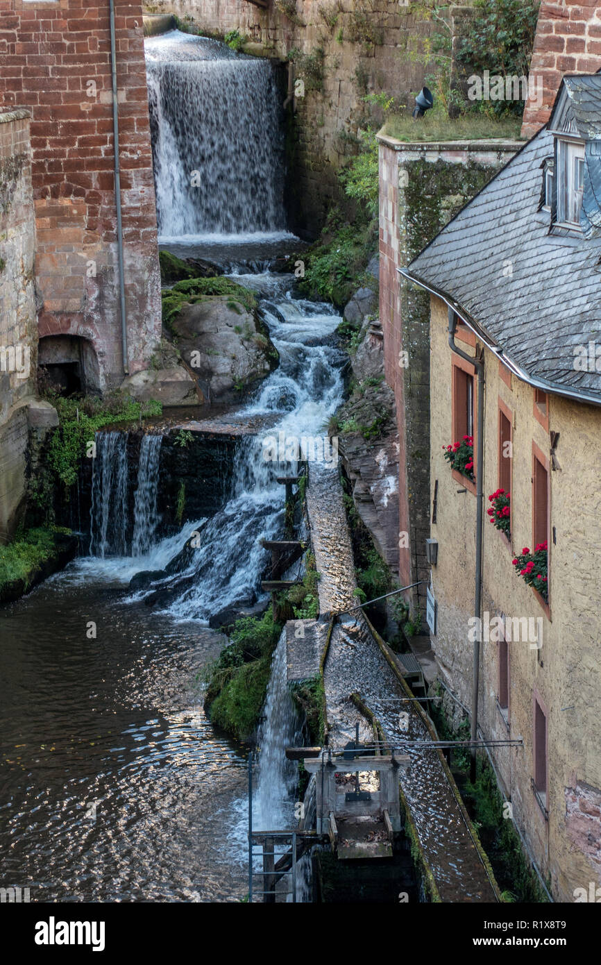 Old water mill and waterfall in Saarburg, Germany Stock Photo - Alamy