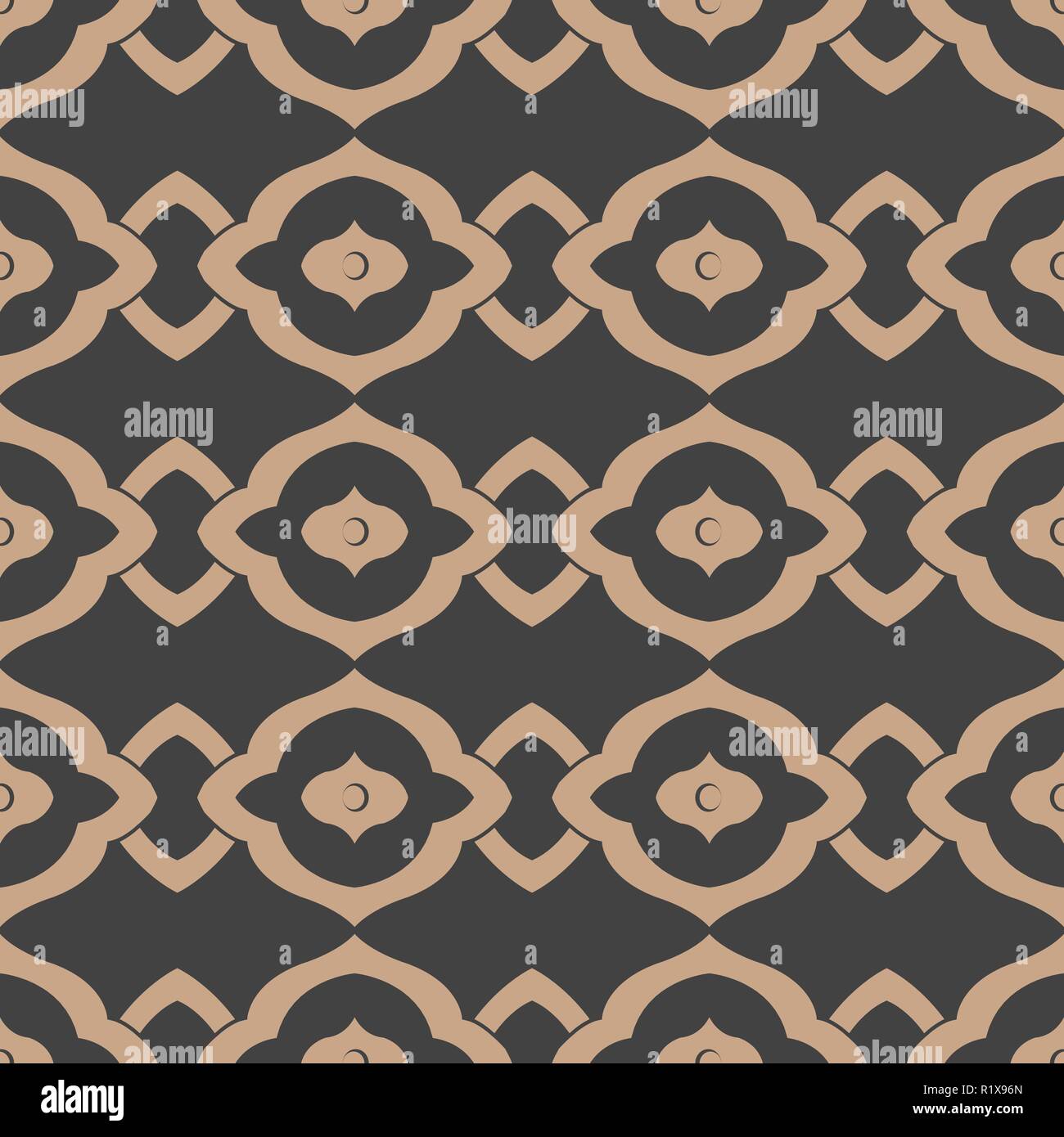 Vector damask seamless retro pattern background oriental curve spiral ...