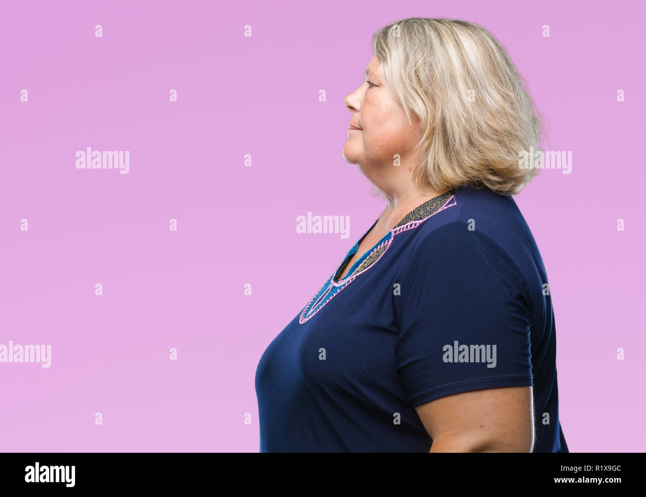 Obese people side profile hi-res stock photography and images - Alamy