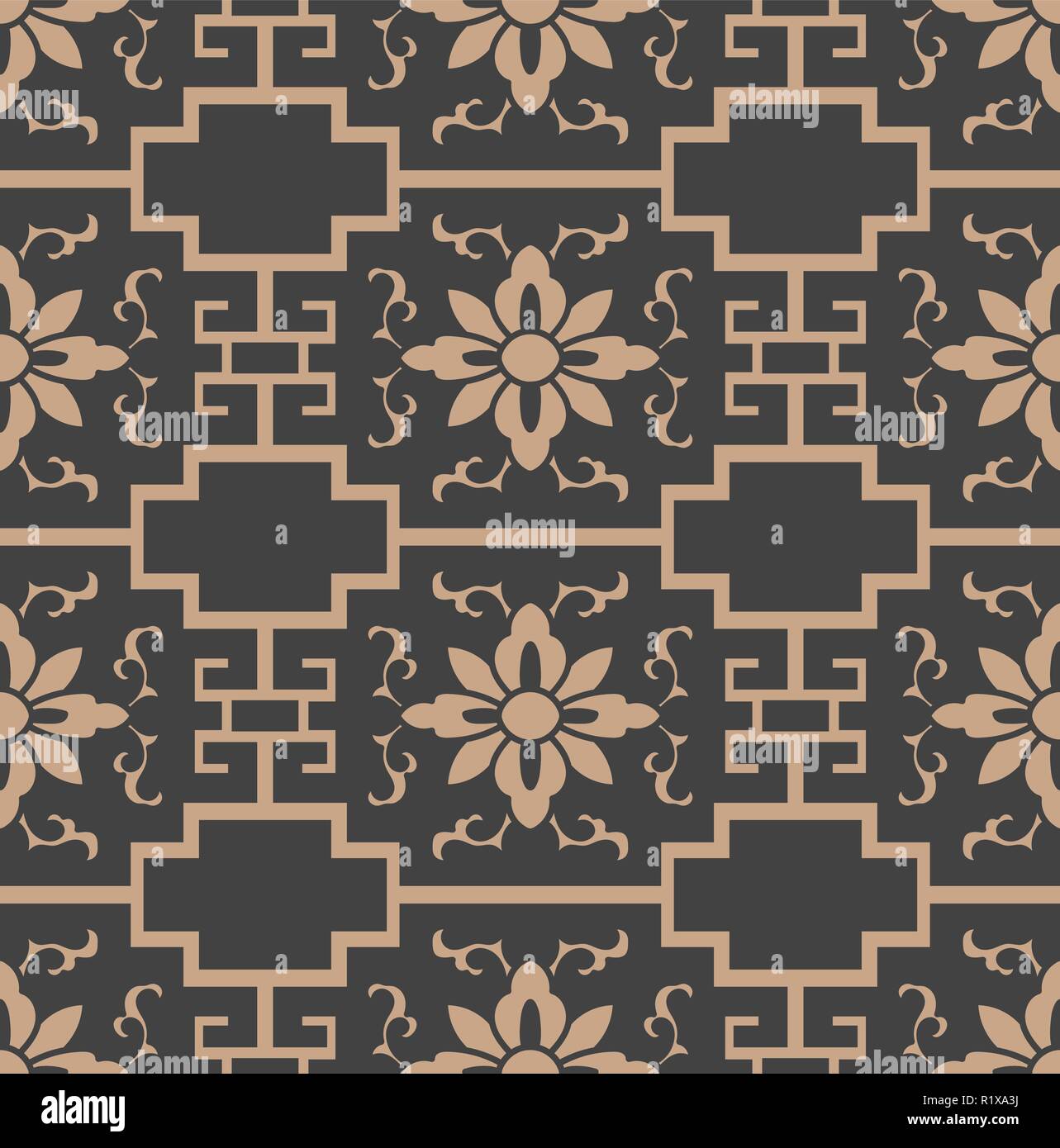 Vector damask seamless retro pattern background geometry cross tracery ...
