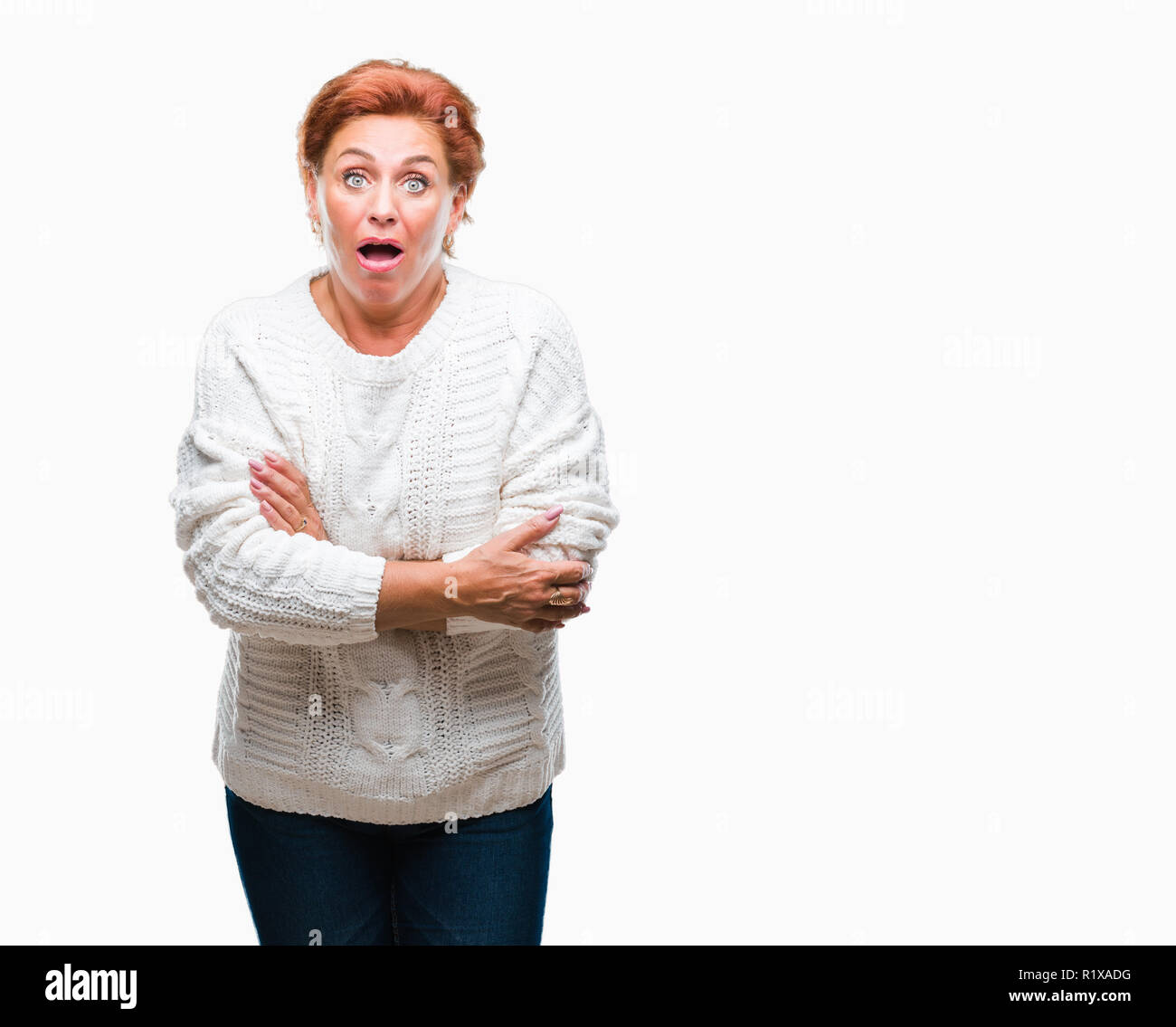 Emotional senior woman wearing Cut Out Stock Images & Pictures - Alamy