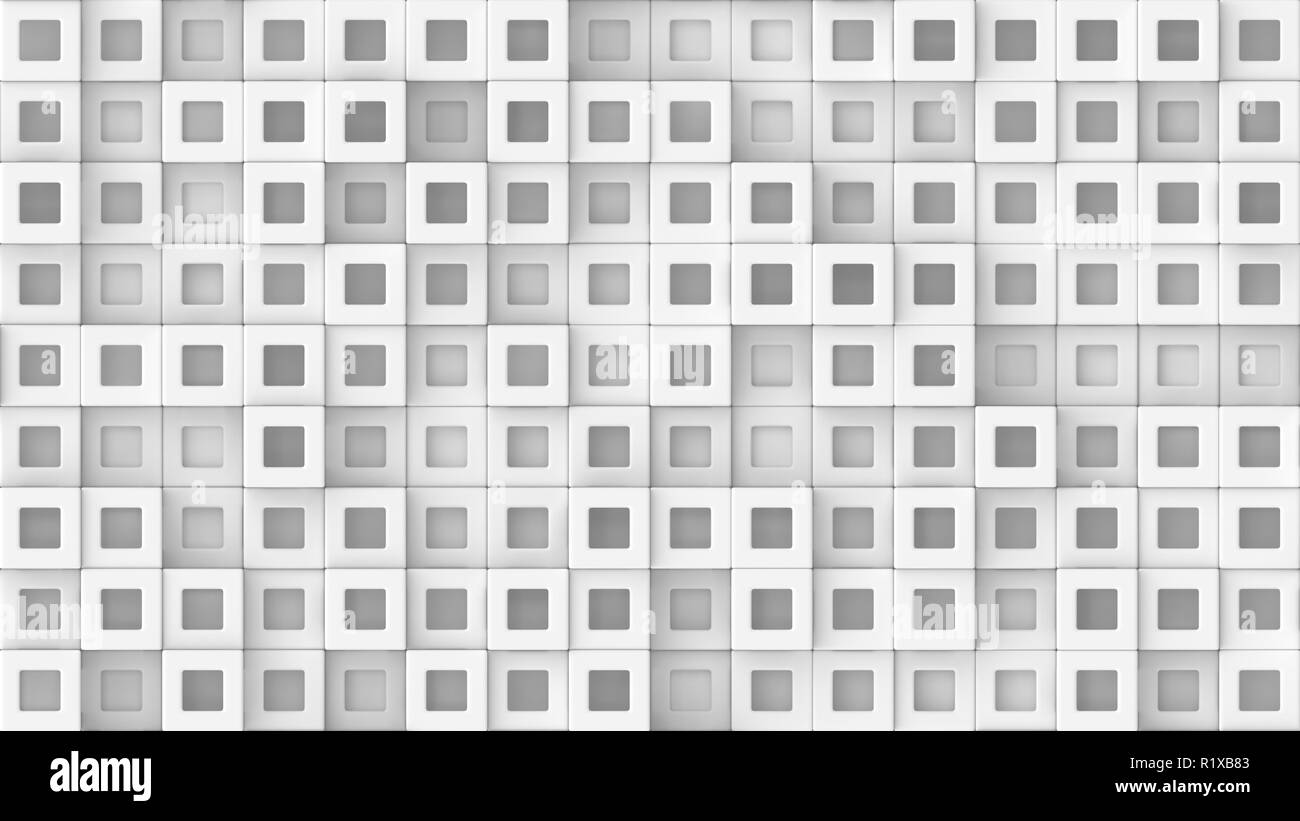 3d rendered texture of cube frames at different heights on a white ...