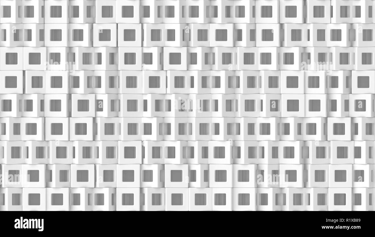 3d rendered texture of cube frames rotating on a white background Stock ...