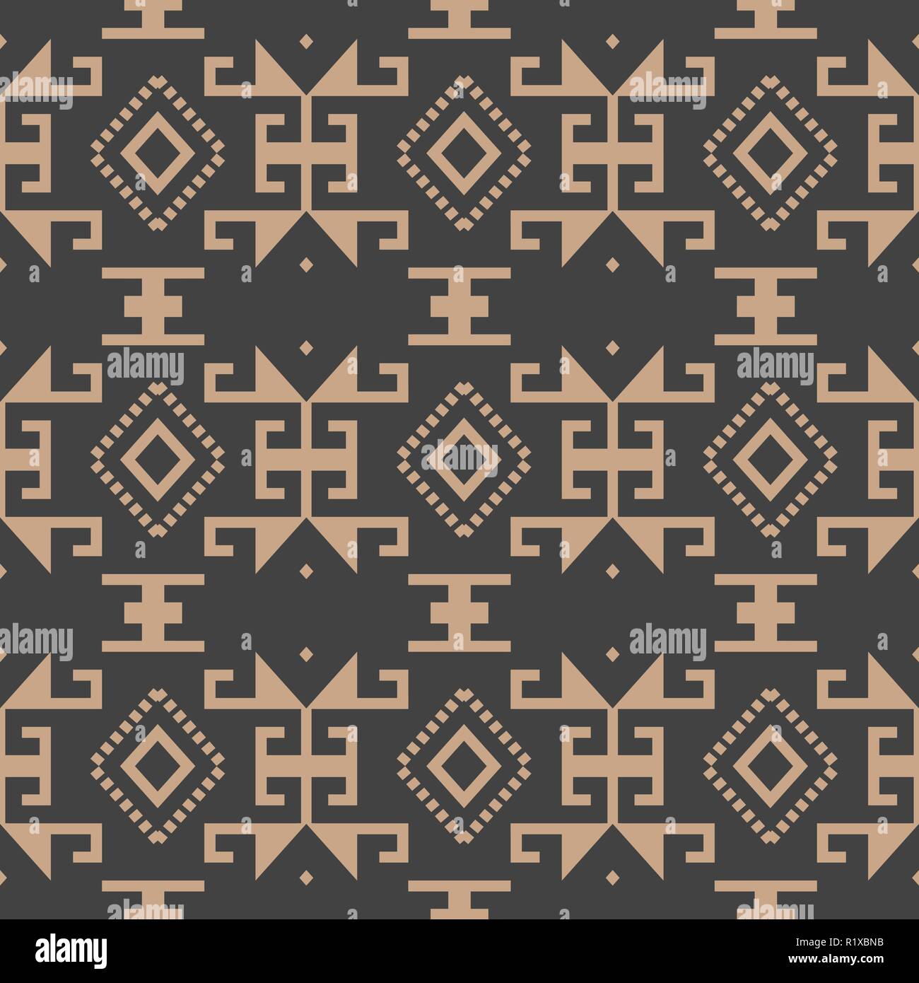 Vector damask seamless retro pattern background geometry polygon check ...