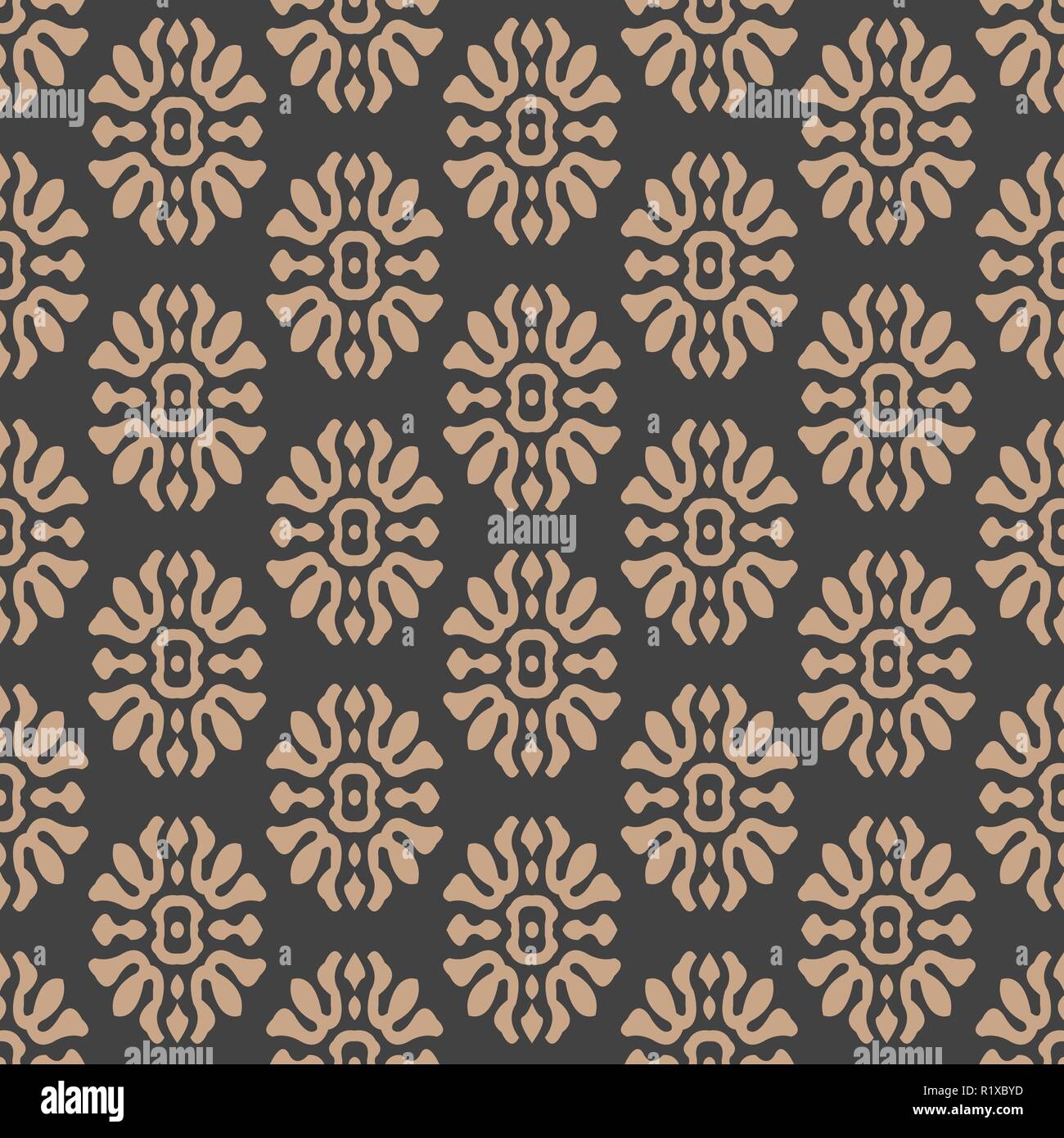 Vector damask seamless retro pattern background round cross oriental ...
