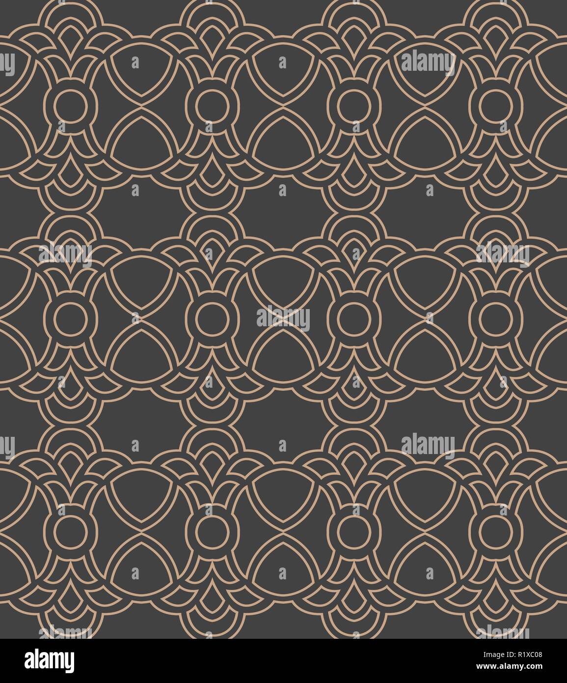 Vector damask seamless retro pattern background curve cross oriental ...