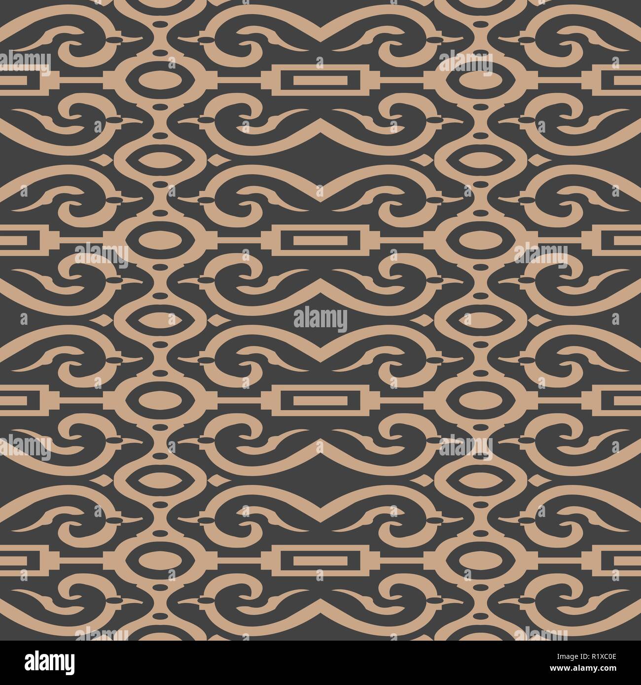 Vector damask seamless retro pattern background curve cross oriental ...