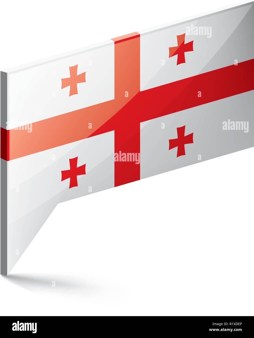 Georgia flag, vector illustration on a white background Stock Vector ...