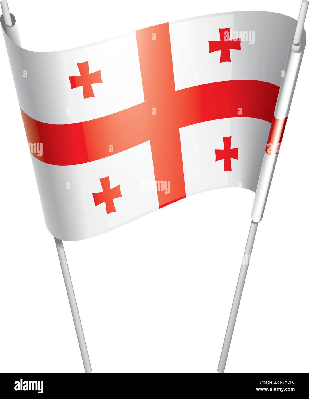 Georgia flag, vector illustration on a white background Stock Vector ...