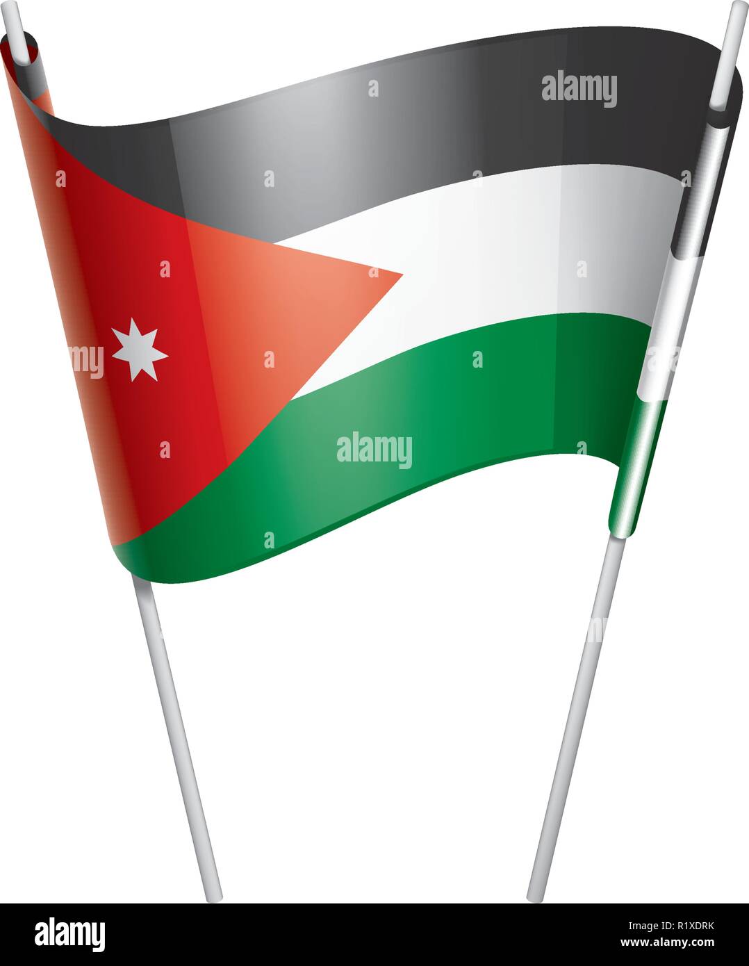 Jordan flag, vector illustration on a white background Stock Vector ...