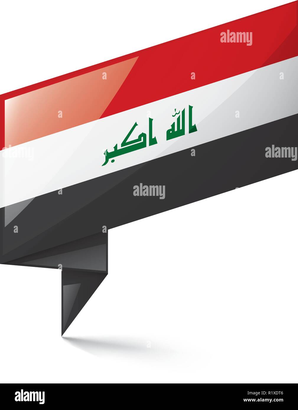 Iraqi flag, vector illustration on a white background Stock Vector ...